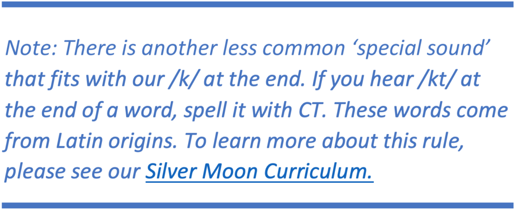 Avoiding the Spelling ICK with a Sick Trick - Silver Moon Spelling Rules